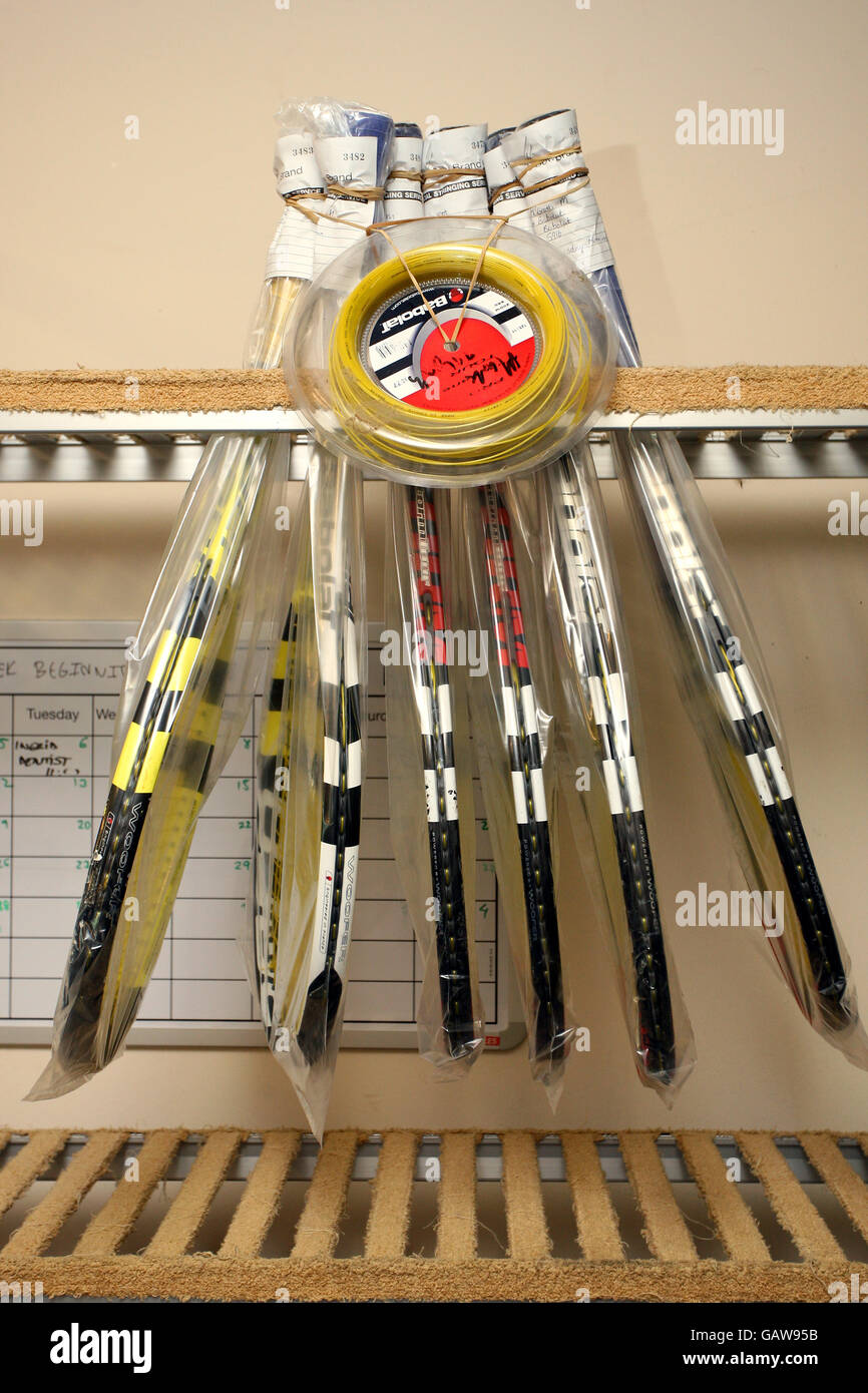 Tennis - Wimbledon 2008 Preview - Racket Stringer Dip Patel - All ...