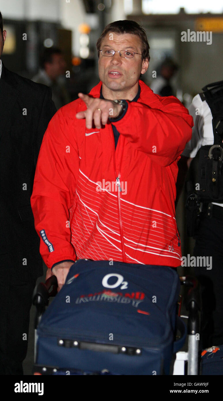 Rfu director england rugby rob andrew arrives back heathrow airport hi ...