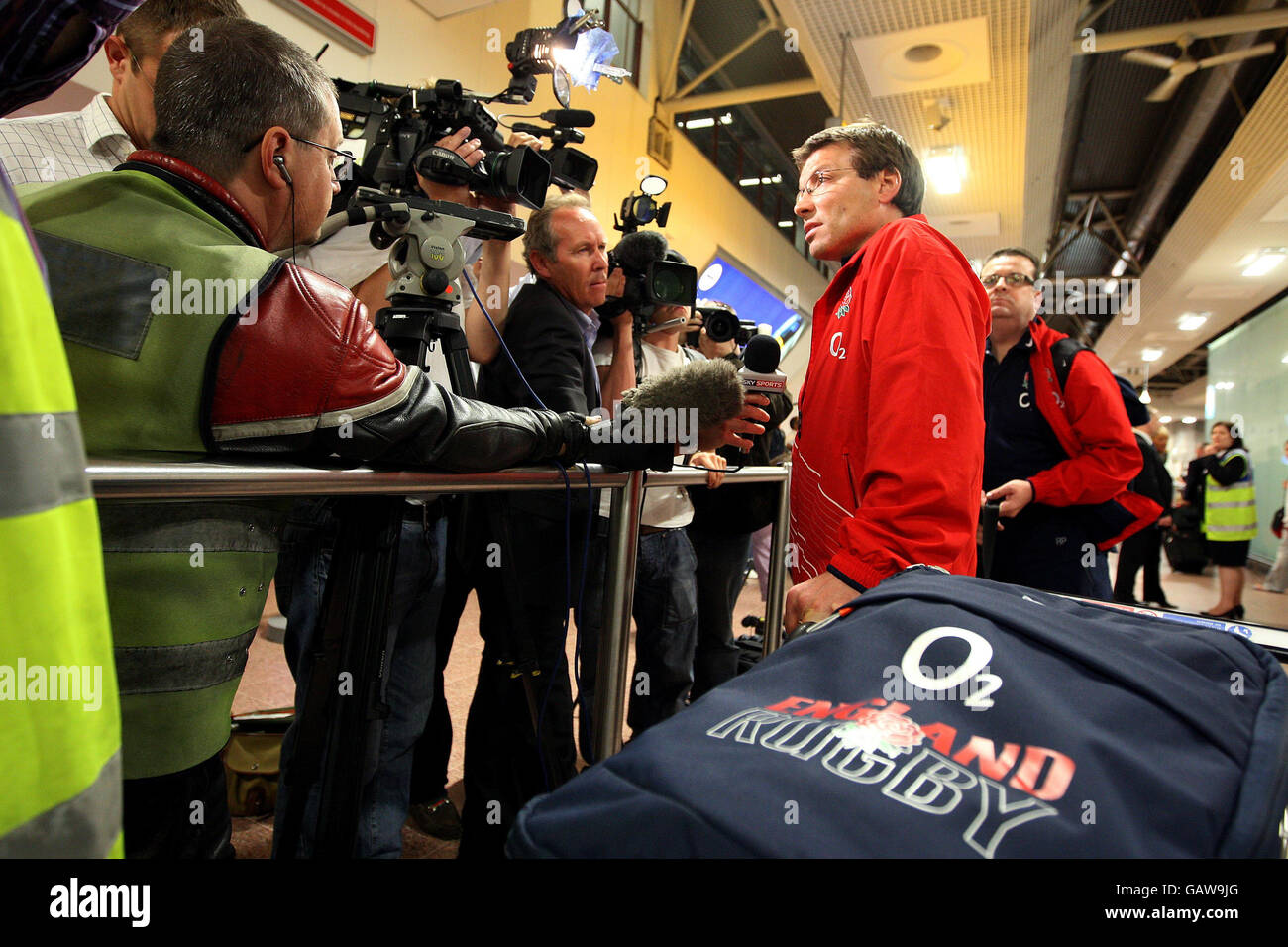 Rugby Union - England Arrive Back At Heathrow Airport. RFU Director of ...