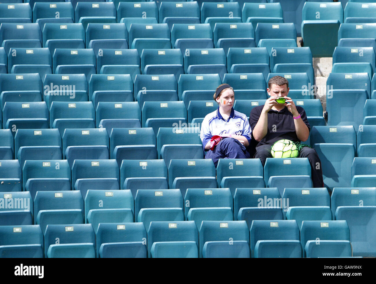 Spectators in the stands during the Wimbledon Championships 2008 at the ...