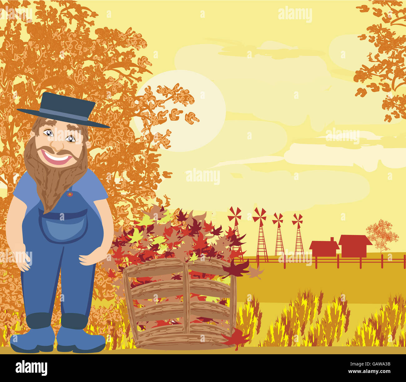 Smiling redneck autumn landscape man rural hi-res stock photography and ...