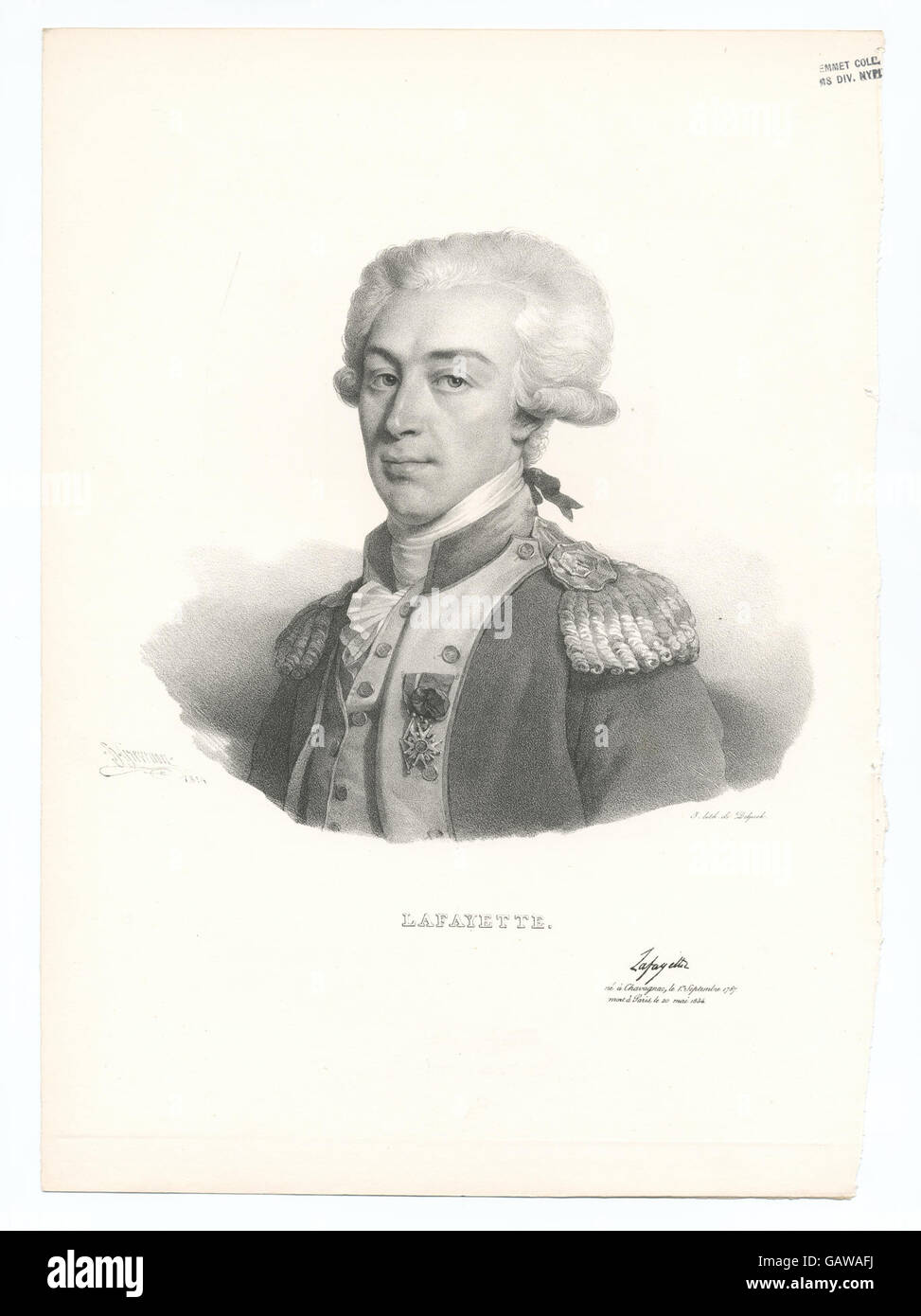A historical figure, Major General Marquis de Lafayette, known for his ...