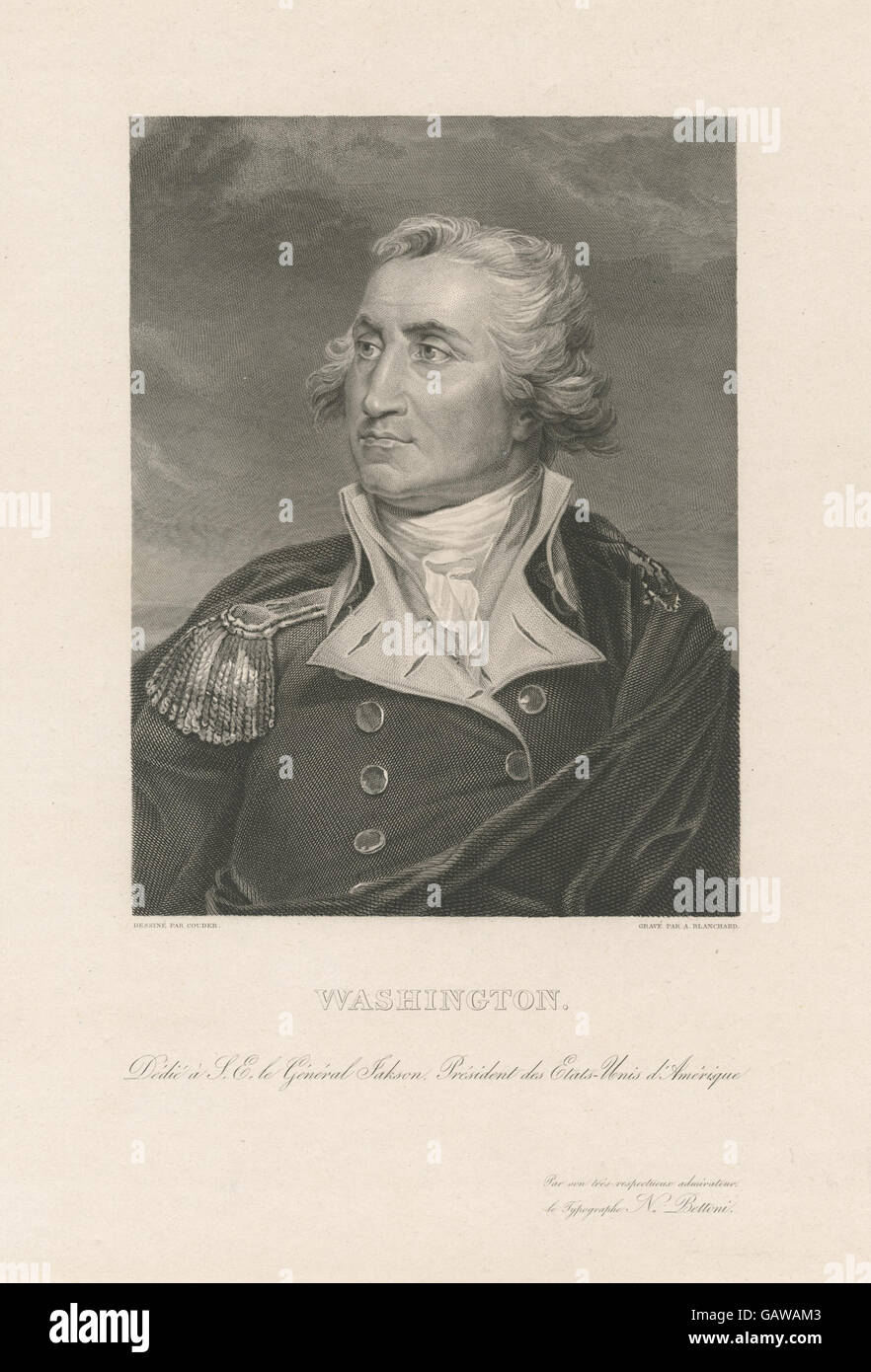 An image or portrayal of George Washington, the first President of the ...