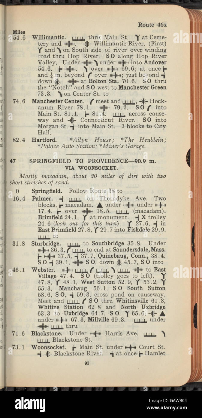 A reference to a guide or publication containing details of travel ...