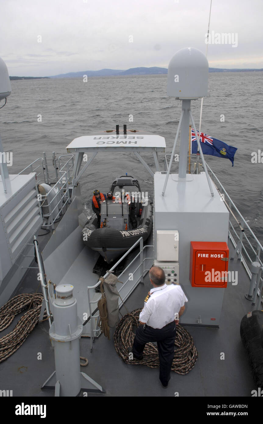 Maritime enforcment officers onboard hm customs cutter seeker during hi ...