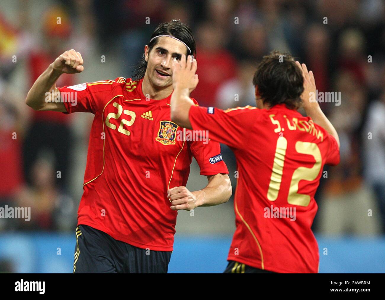 Spains ruben de la red home the equalising goal hi-res stock ...
