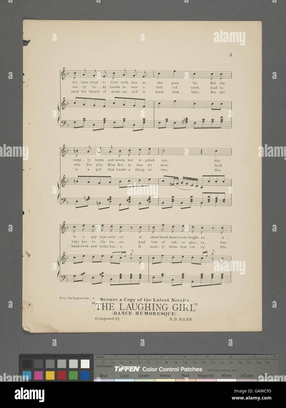 A historical sheet music cover titled 'Kitty, the typewriter girl ...