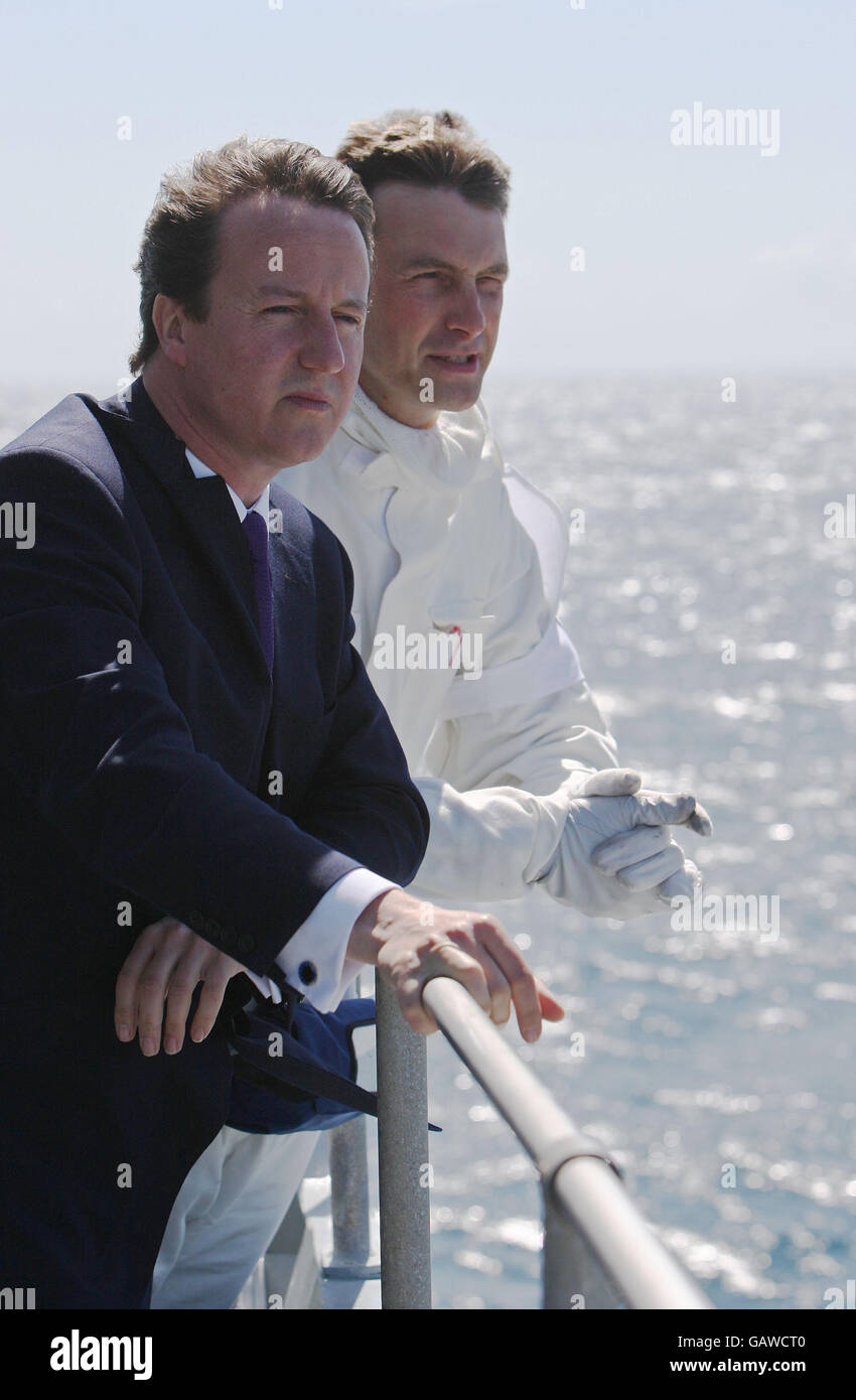 David Cameron on naval exercise Stock Photo - Alamy