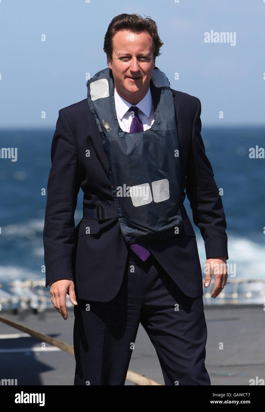 David Cameron on naval exercise Stock Photo - Alamy