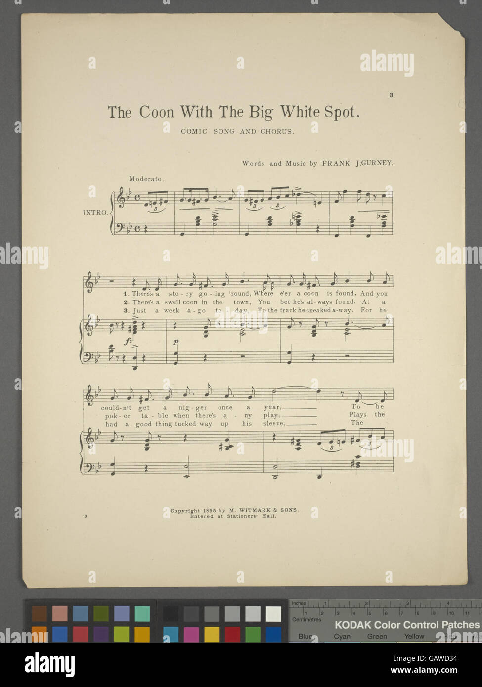 'The Coon with the Big White Spot' may refer to a cultural or racial ...