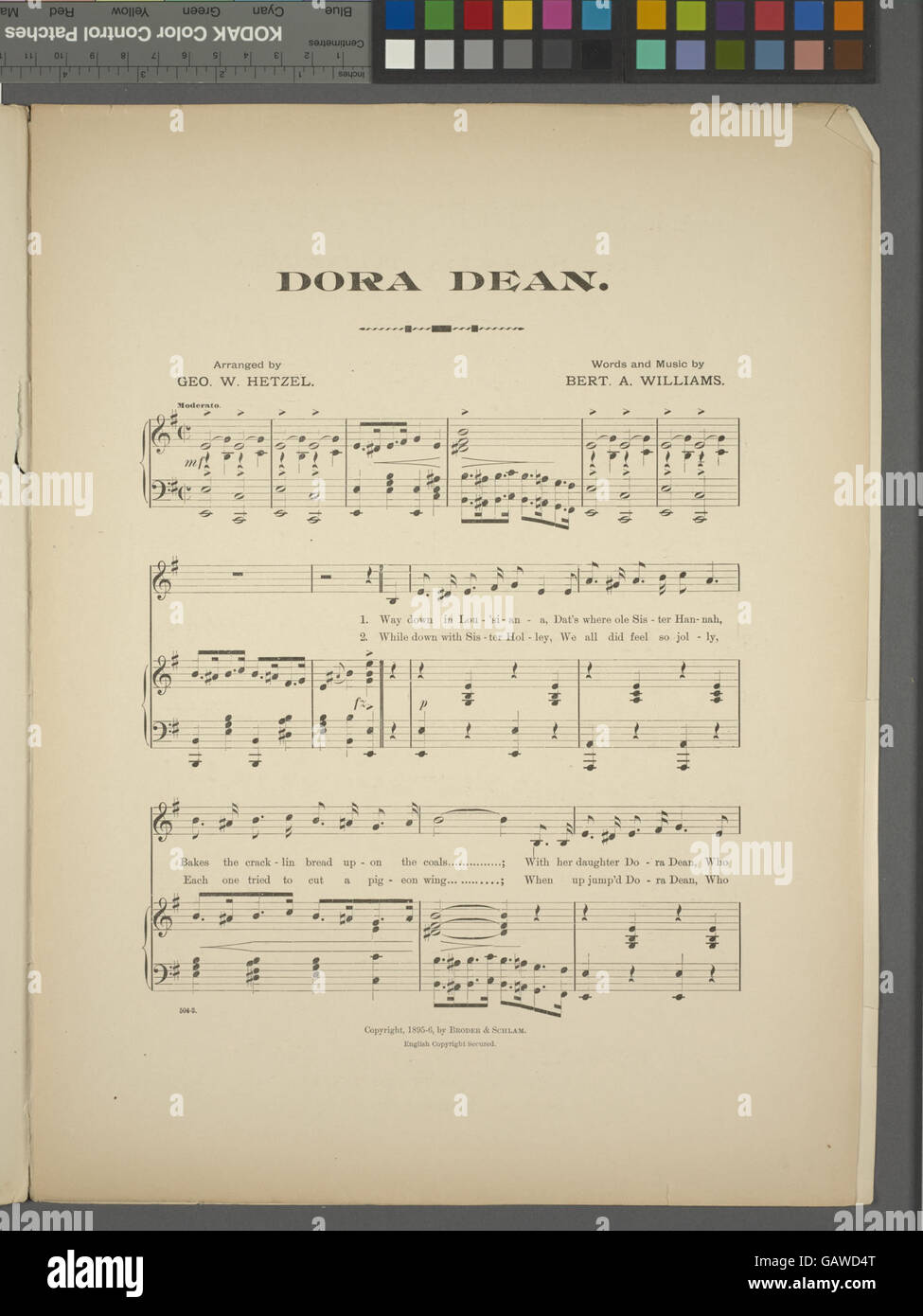 A performance of the song 'Dora Dean,' a popular tune from the late ...