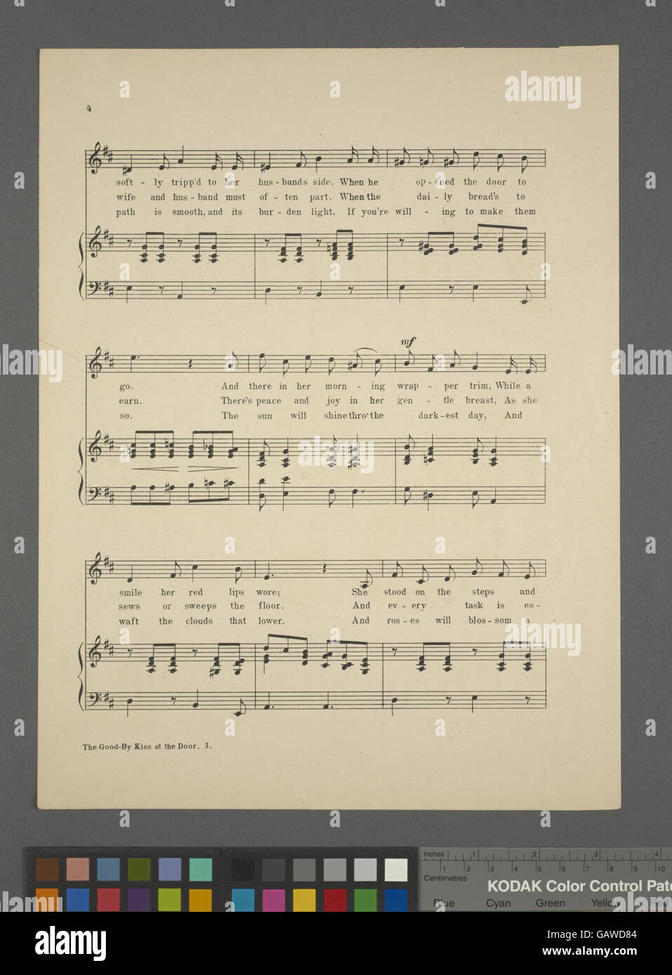 A song titled 'A good-by kiss at the door,' capturing the bittersweet ...