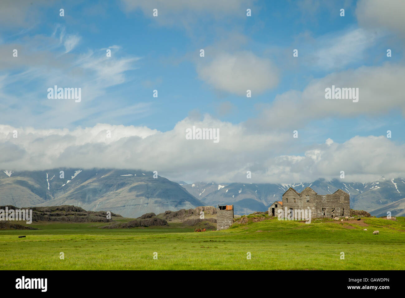 Ruined farm buildings in south Iceland Stock Photo - Alamy