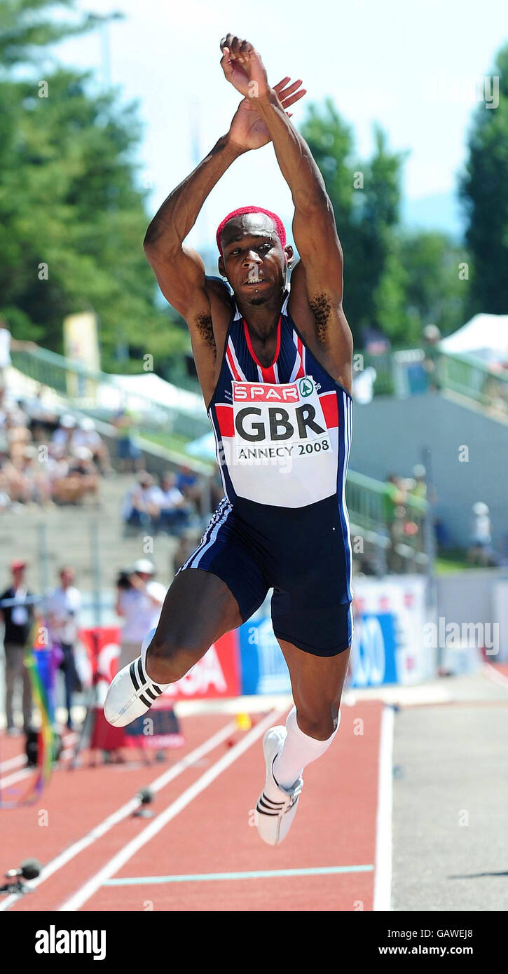 Phillips Idowu of the GB Athletics Team jumps in the Triple Jump during ...