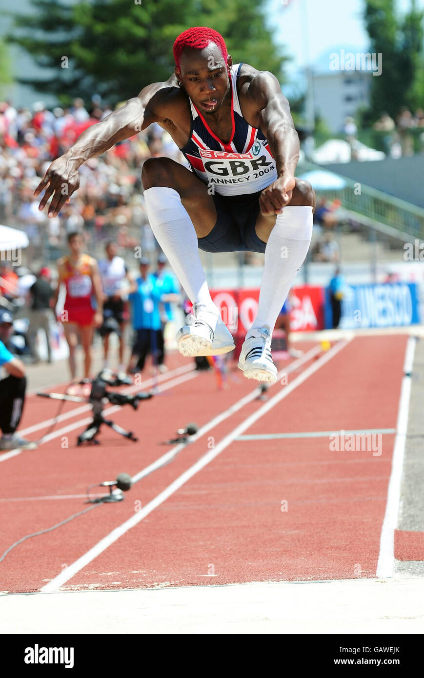 Phillips Idowu of the GB Athletics Team jumps in the Triple Jump during ...