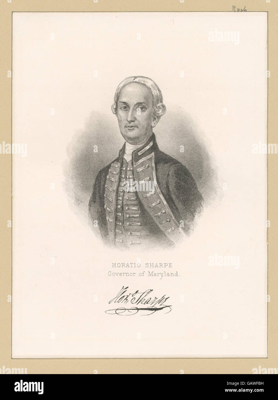 A historical reference to Horatio Sharpe, the 18th-century Governor of ...