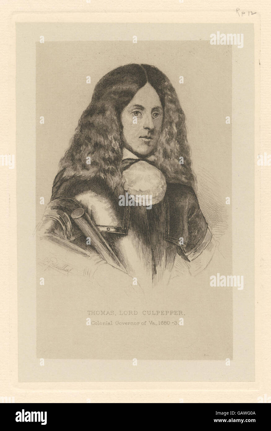 A historical portrait of Thomas Lord Culpepper, who served as the ...