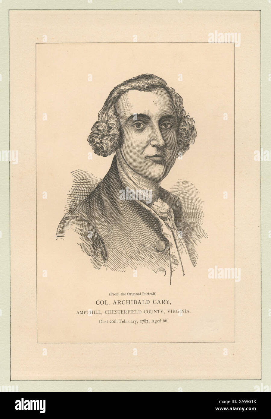 Colonel Archibald Cary was a military officer and politician from ...