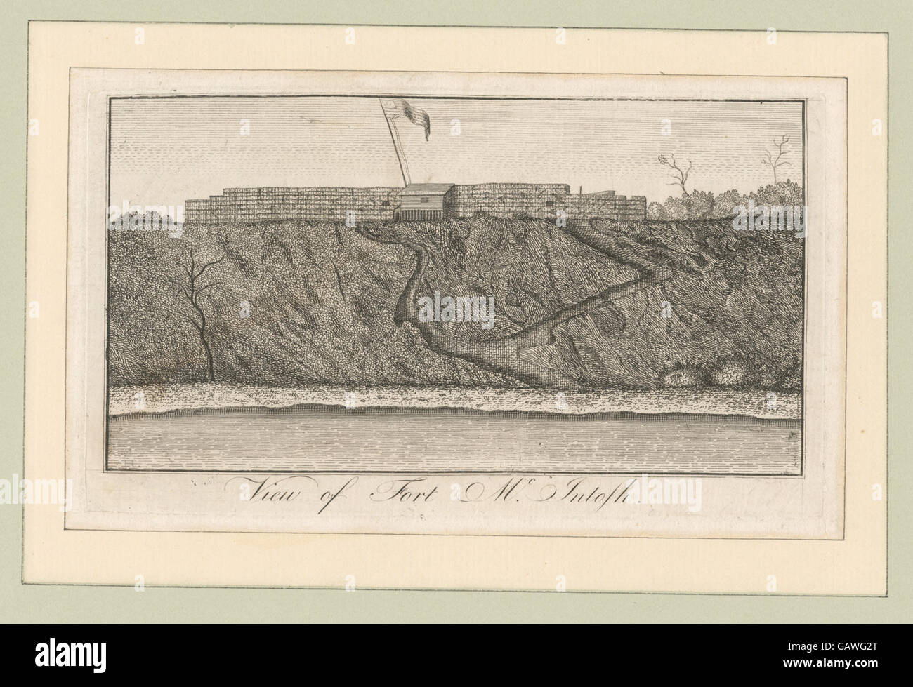 A historical view of Fort McIntosh, possibly from the 18th or 19th ...
