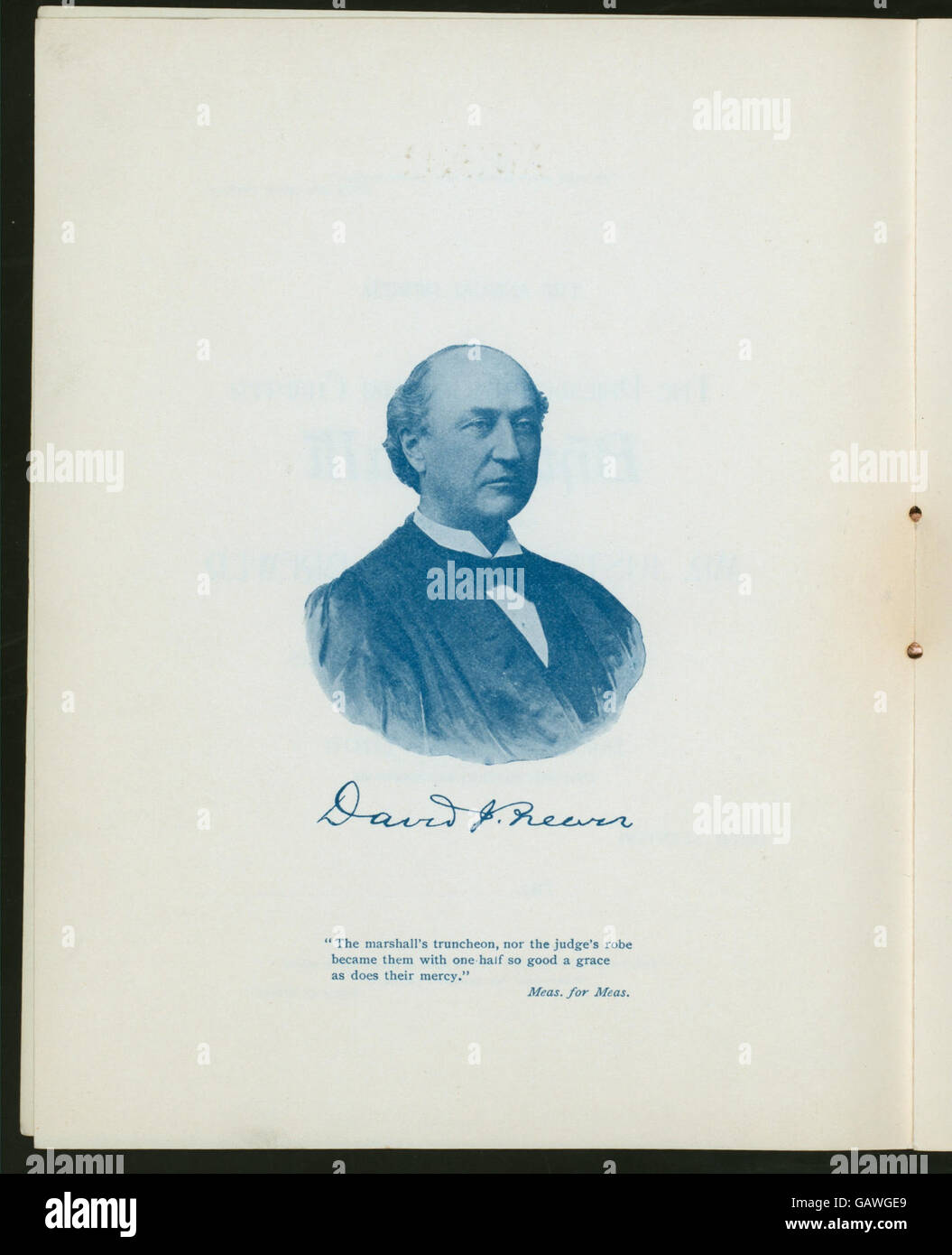 The Annual Dinner in honor of Justice David J. Brewer of the U.S ...