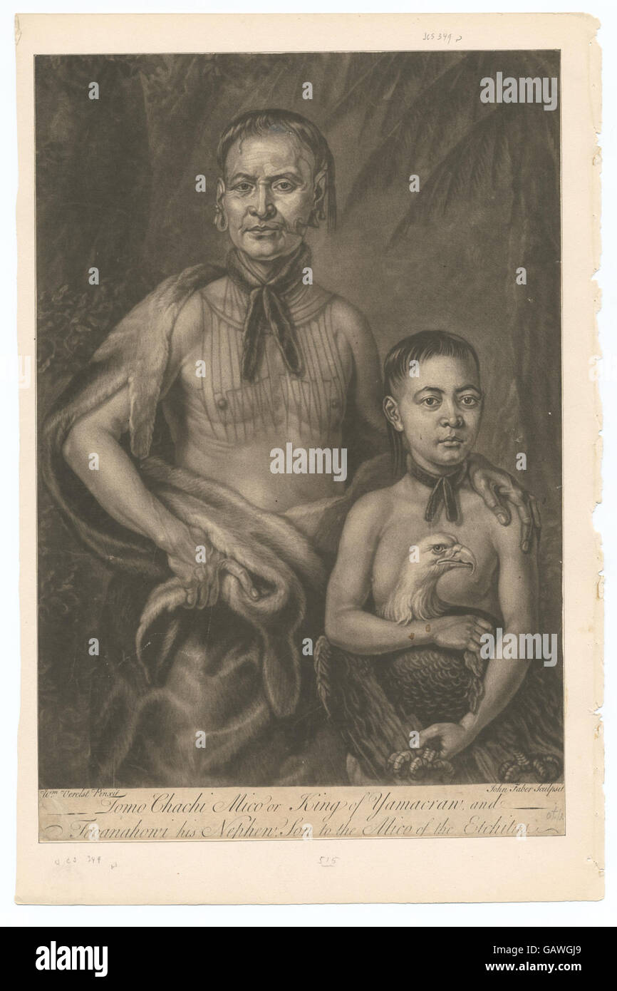Tomo Chachi Mico, the King of Yamacraw, and his nephew Tooanahowi, son ...