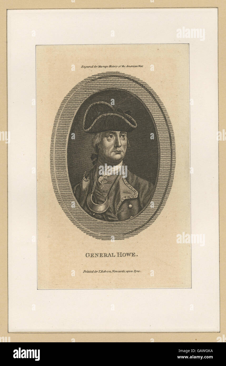 Portrait of General Howe, a British Army officer who served as ...