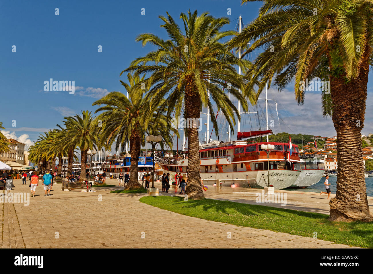 Waterfront promenade of Trogir, near Split in Croatia Stock Photo - Alamy