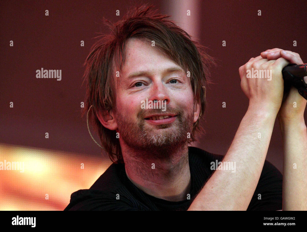 Radiohead in concert - London Stock Photo - Alamy