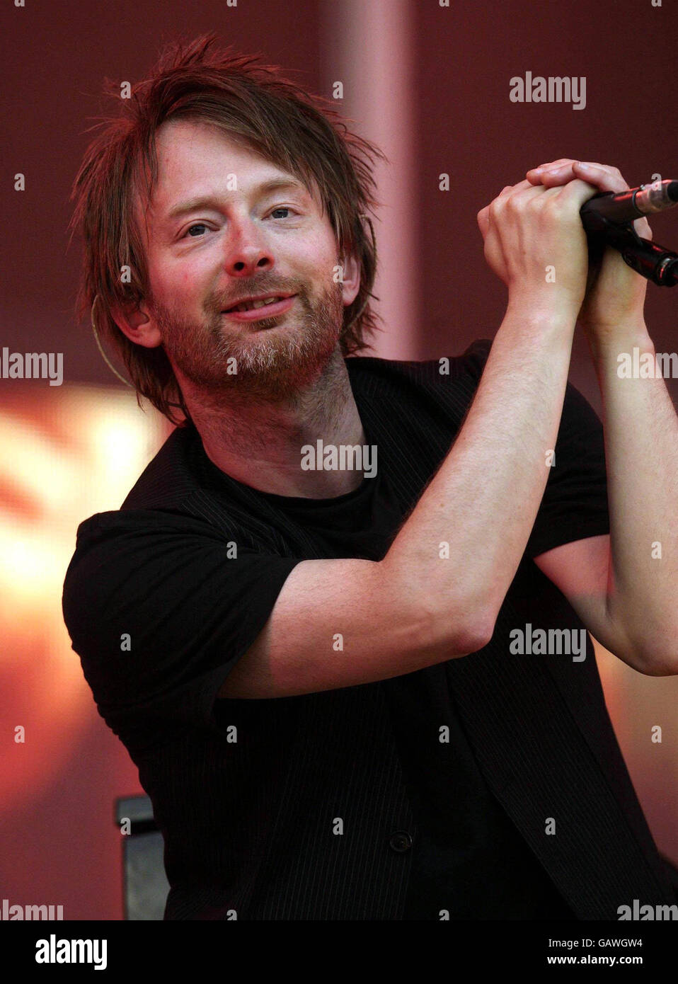 Radiohead in concert - London Stock Photo - Alamy