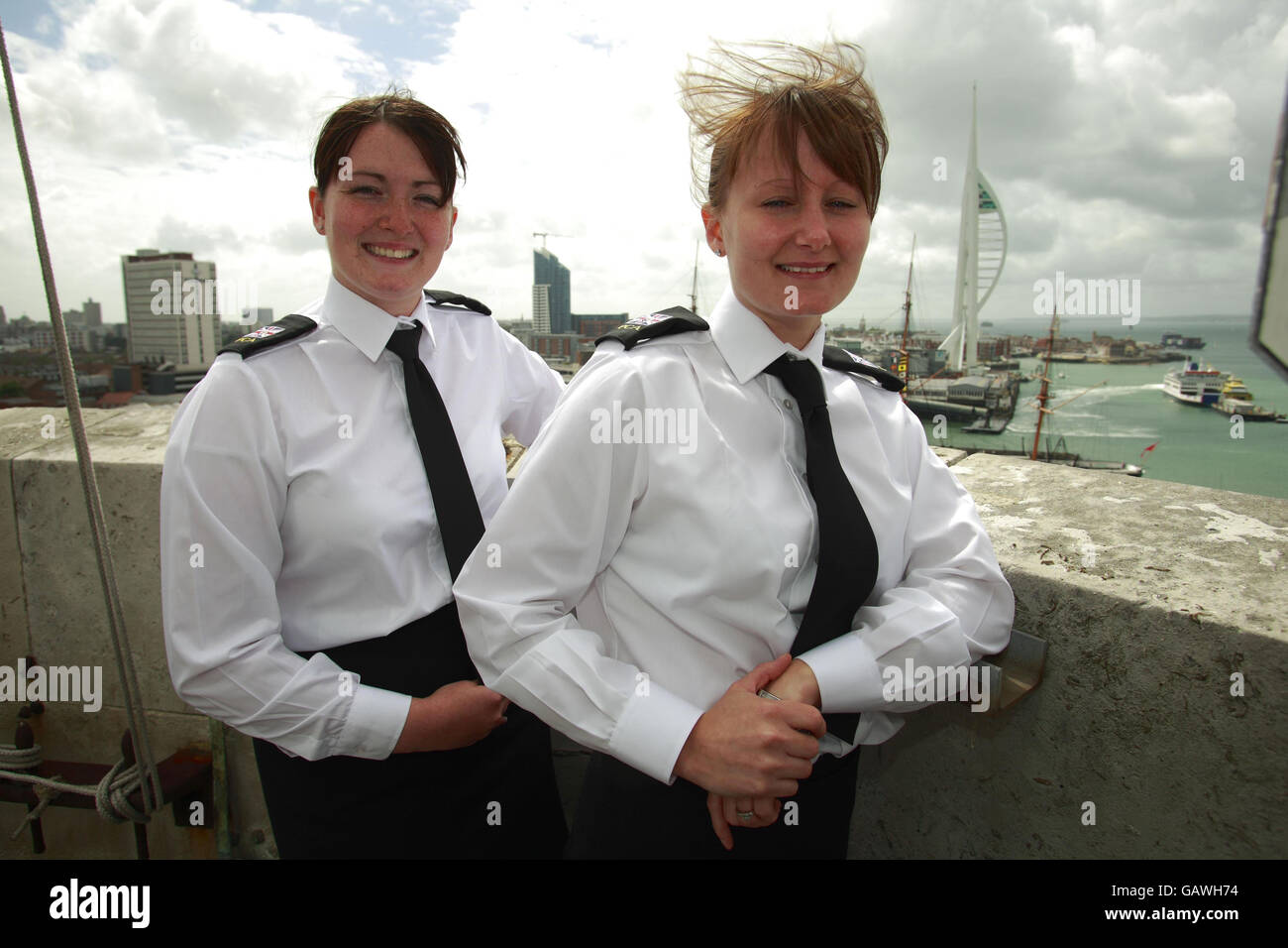 Women given navy port shipping controls hi-res stock photography and ...
