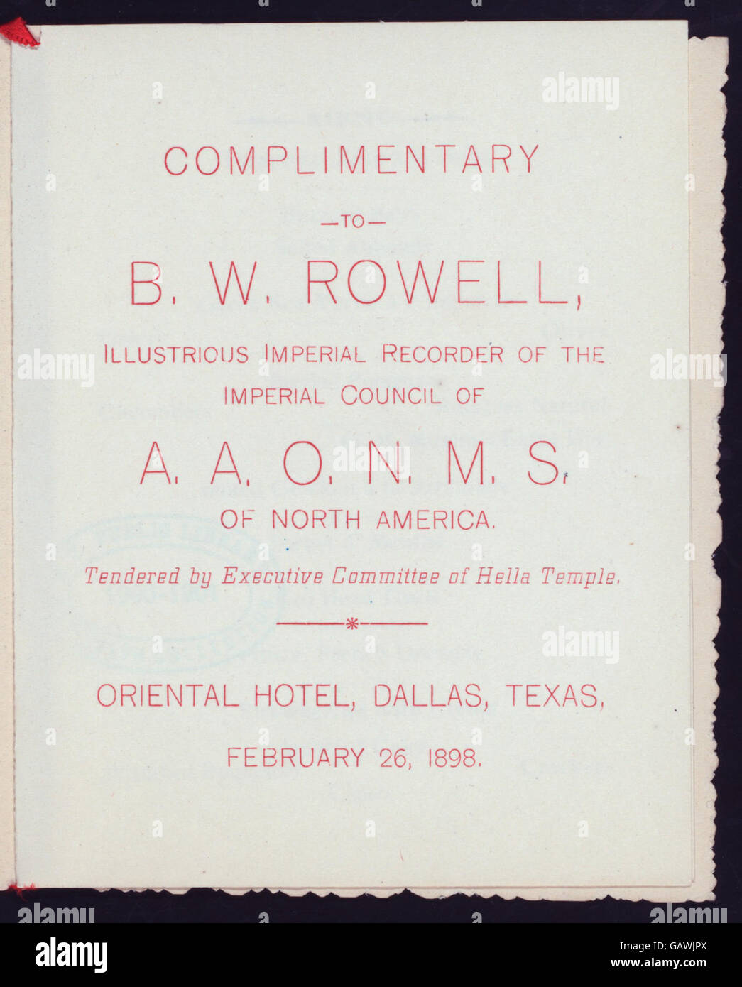 This image represents a formal gathering or dinner held at the Oriental ...