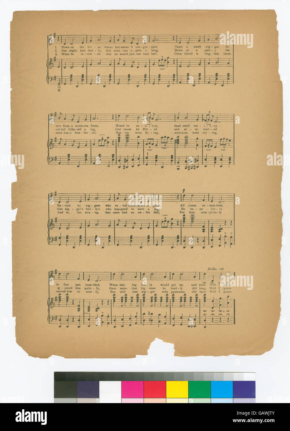 The phrase 'There's no coon that's one half so warm' is a line from a ...