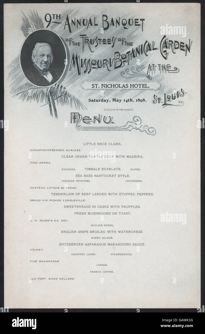 The 9th Annual Banquet held by the Missouri Botanical Garden Trustees ...