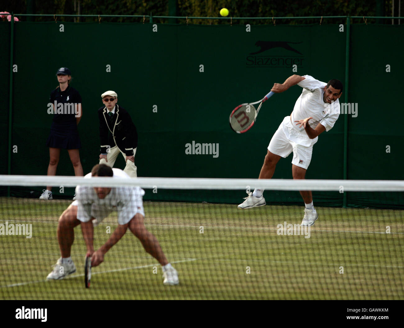 Andy ram right and jonathan erlich in mens doubles action hi-res stock ...