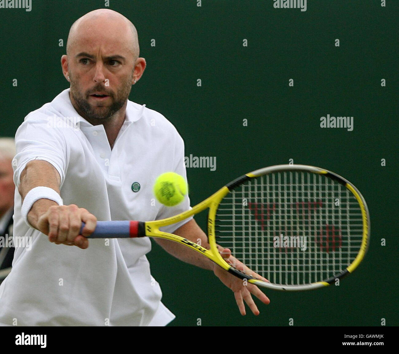 Great Britain's Jamie Delgado in action during his mixed doubles match ...