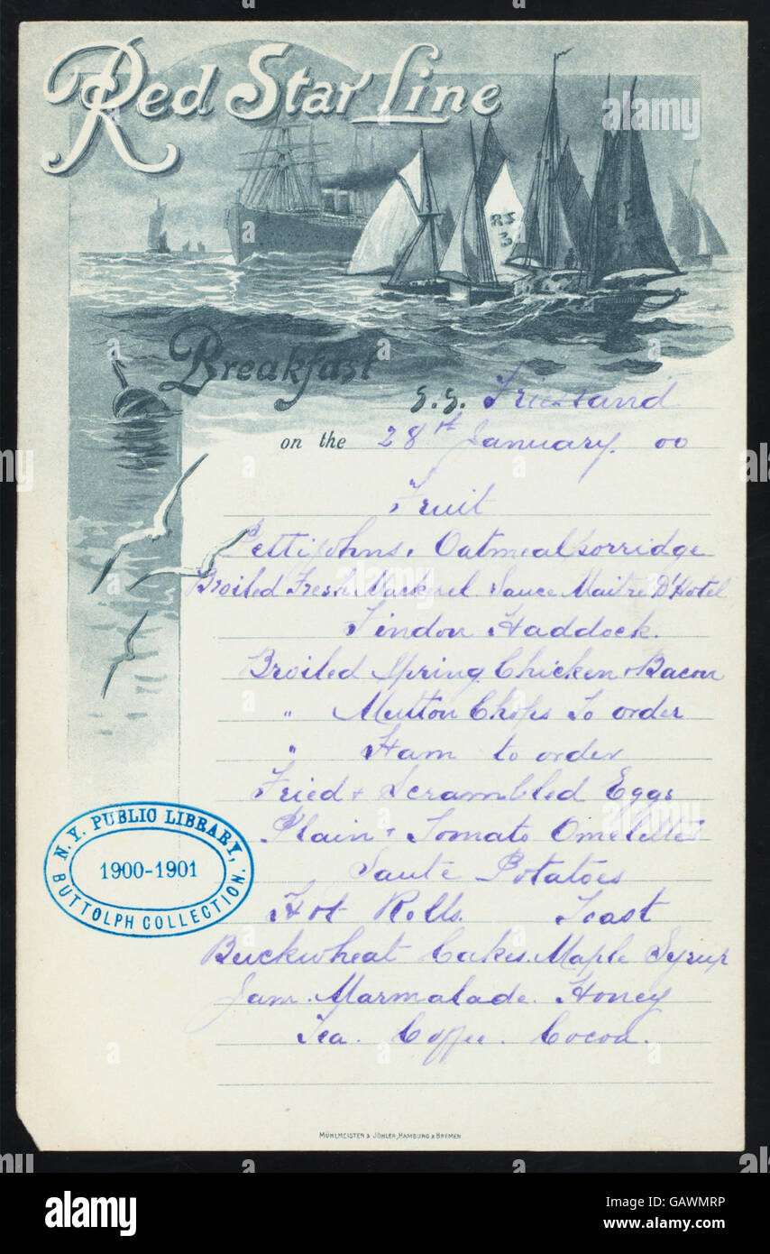 A breakfast event held aboard the SS Friesland, a steamship operated by ...