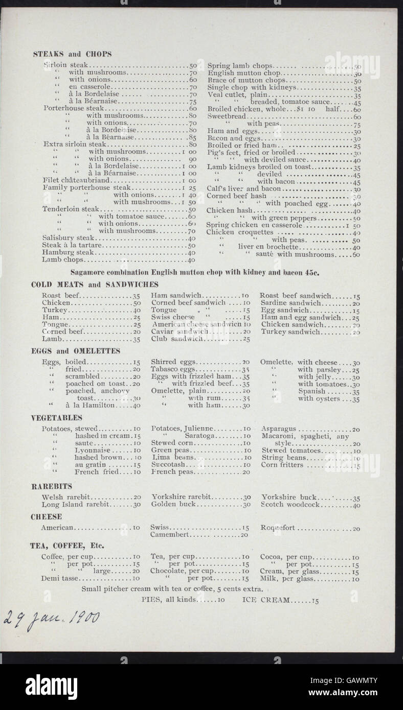 This bill of fare was presented at the Sagamore Hotel Restaurant and ...