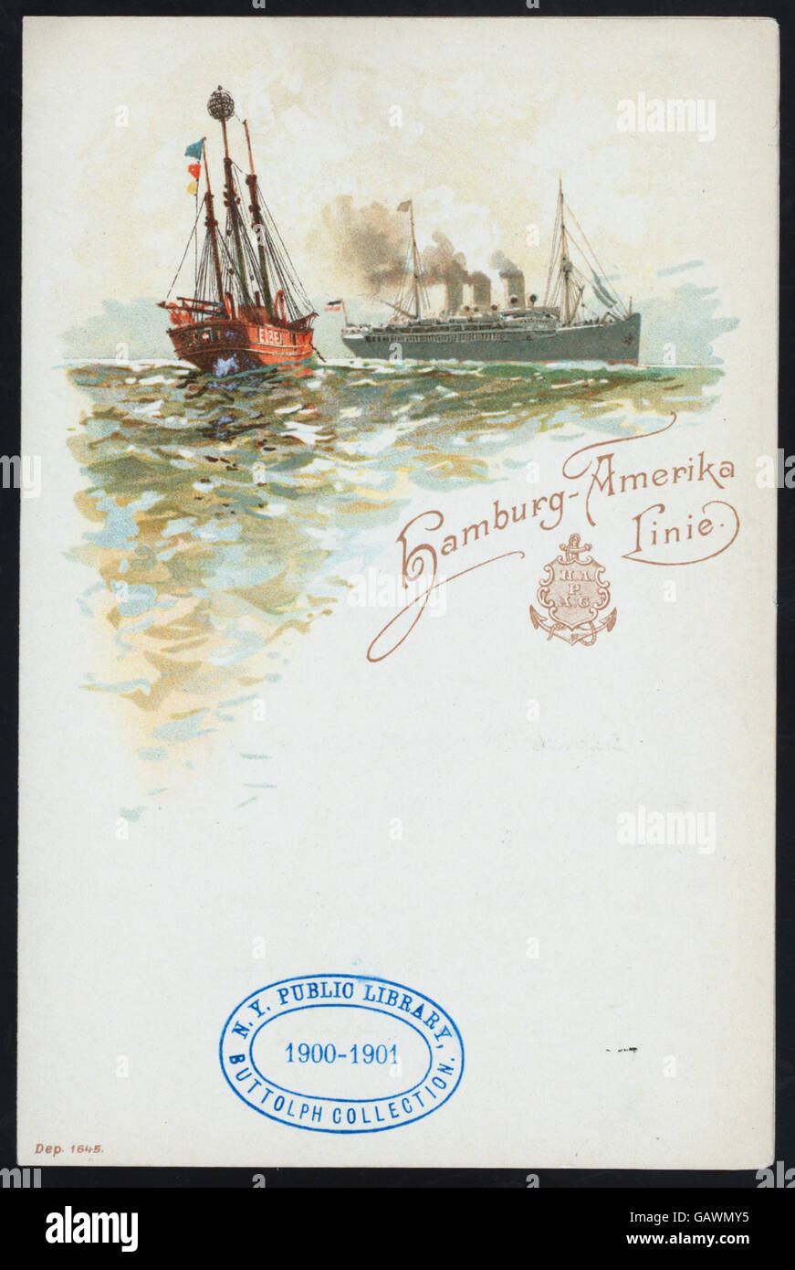 This image features a dinner event aboard the SS Auguste Victoria, a ...