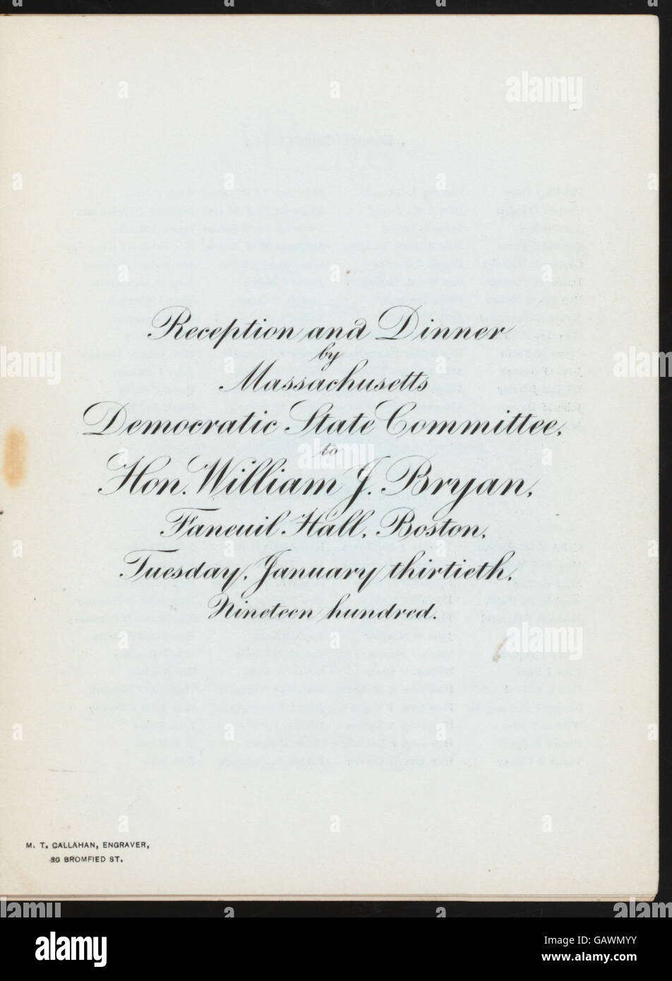 Photograph of a reception and dinner held in honor of Mr. William J ...