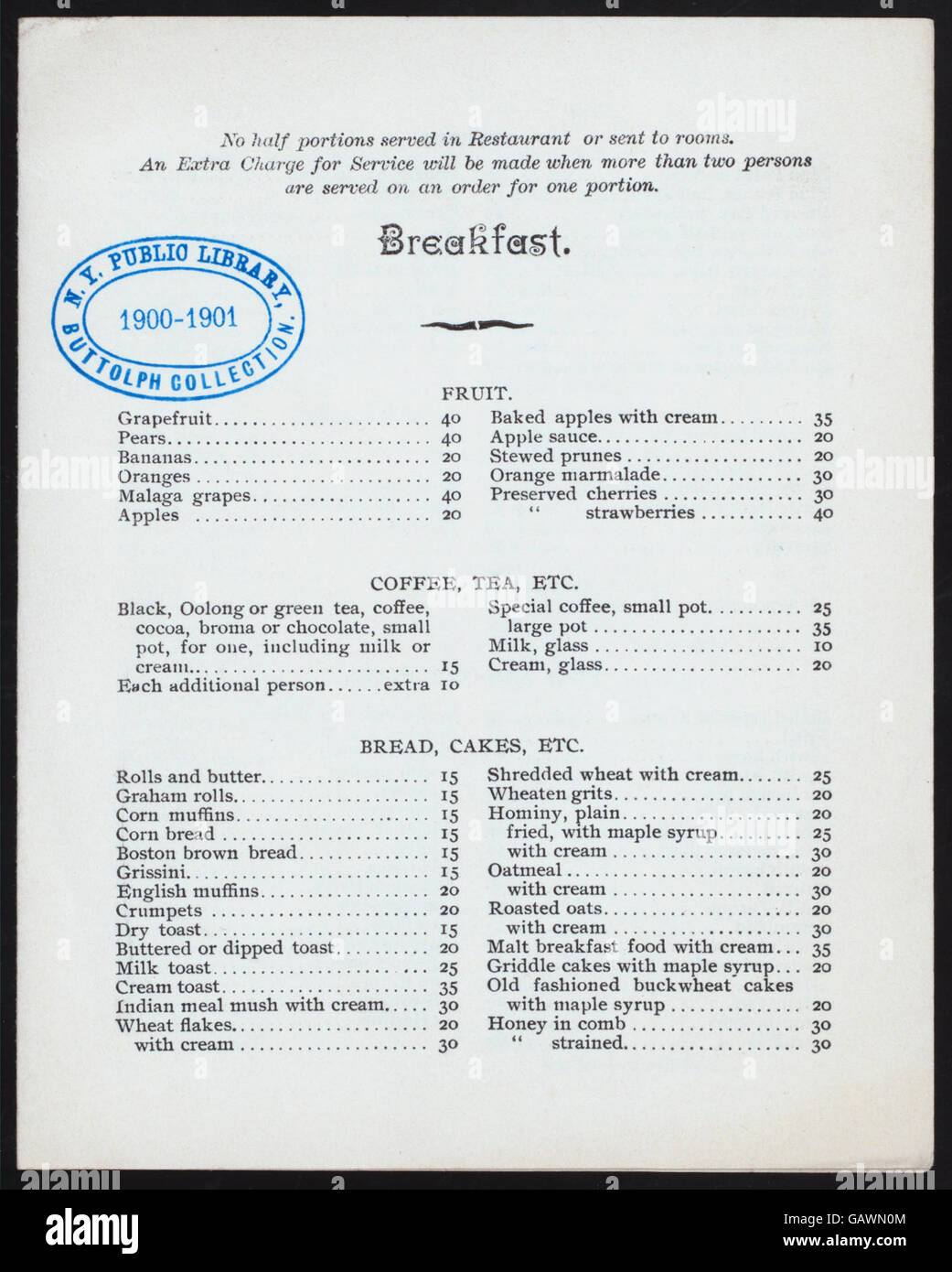 A breakfast menu from the Majestic Hotel, offering a glimpse into the ...