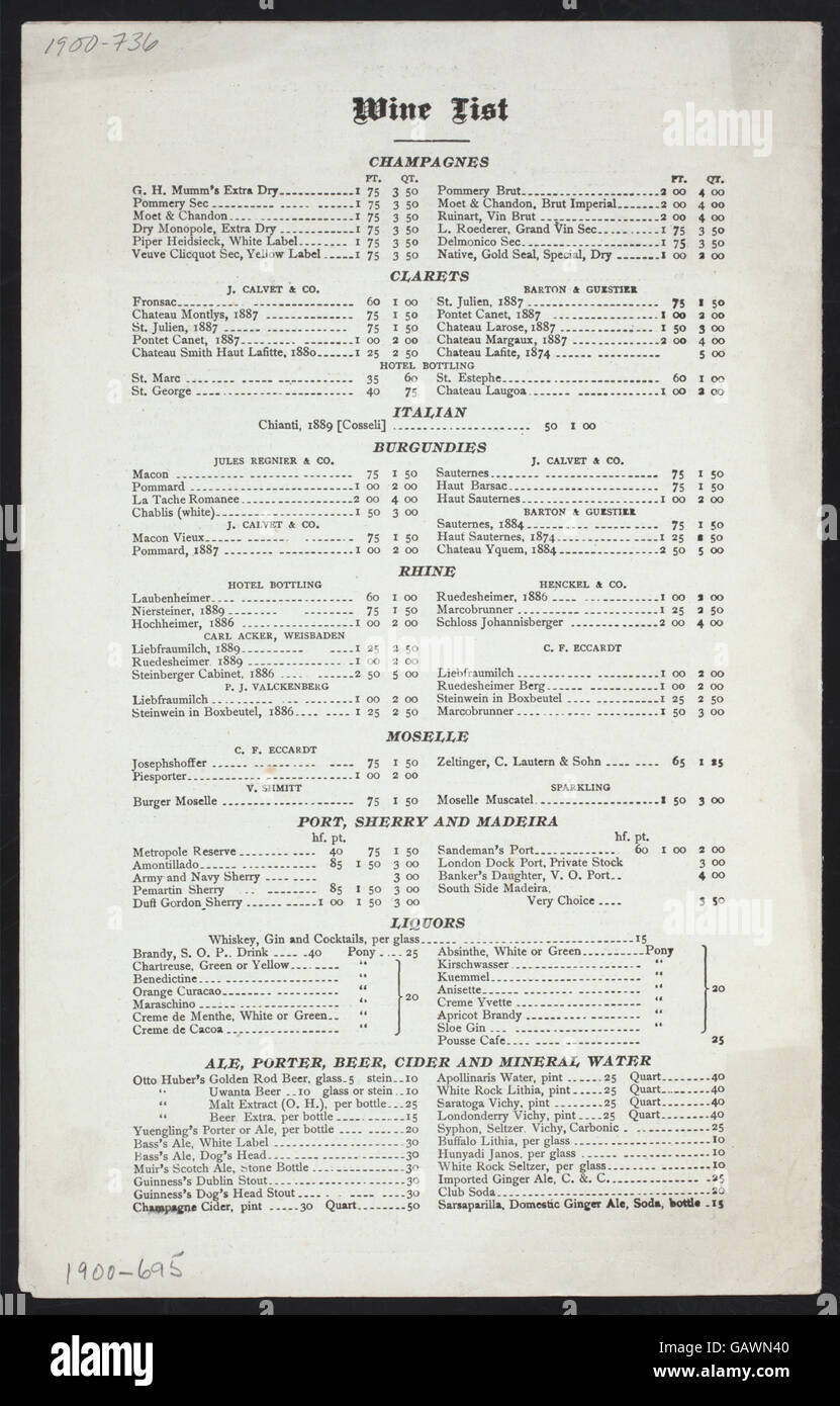 A daily menu from the Hotel Metropole and Golden Rod Rathskeller ...
