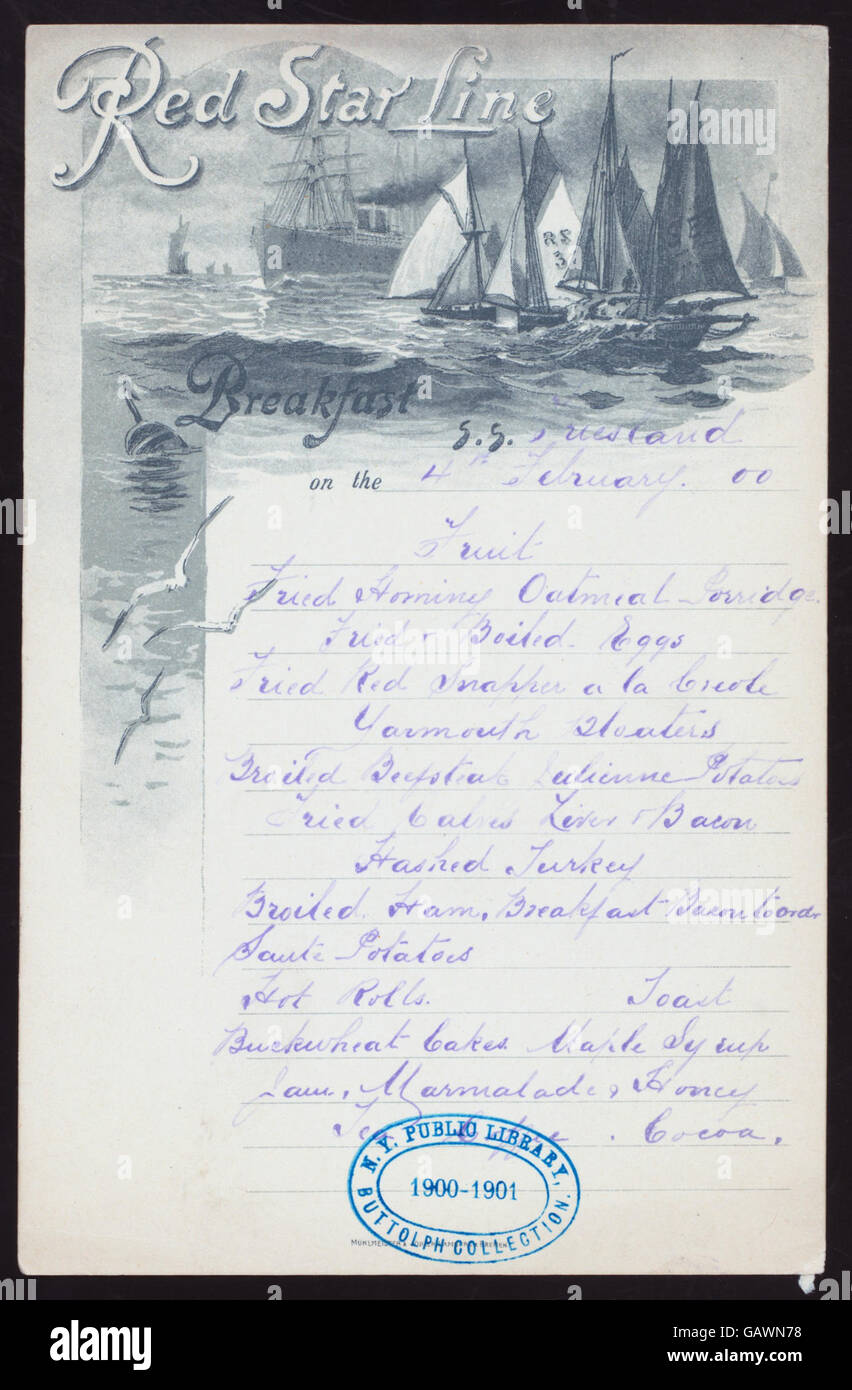 The Red Star Line breakfast aboard the SS Friesland was a social event ...