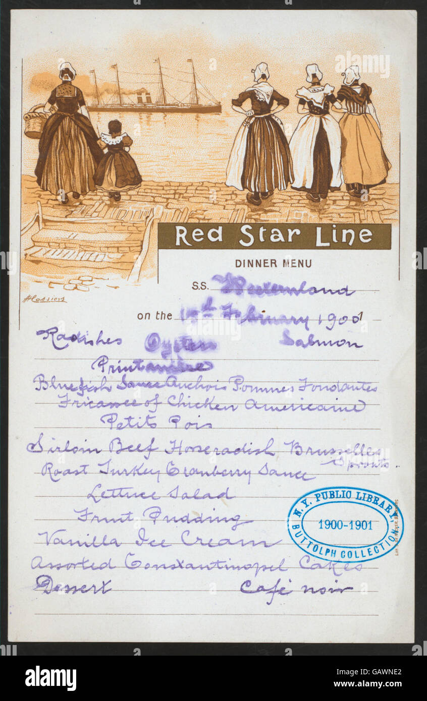 A dinner event was hosted by Red Star Line aboard the SS Westernland ...