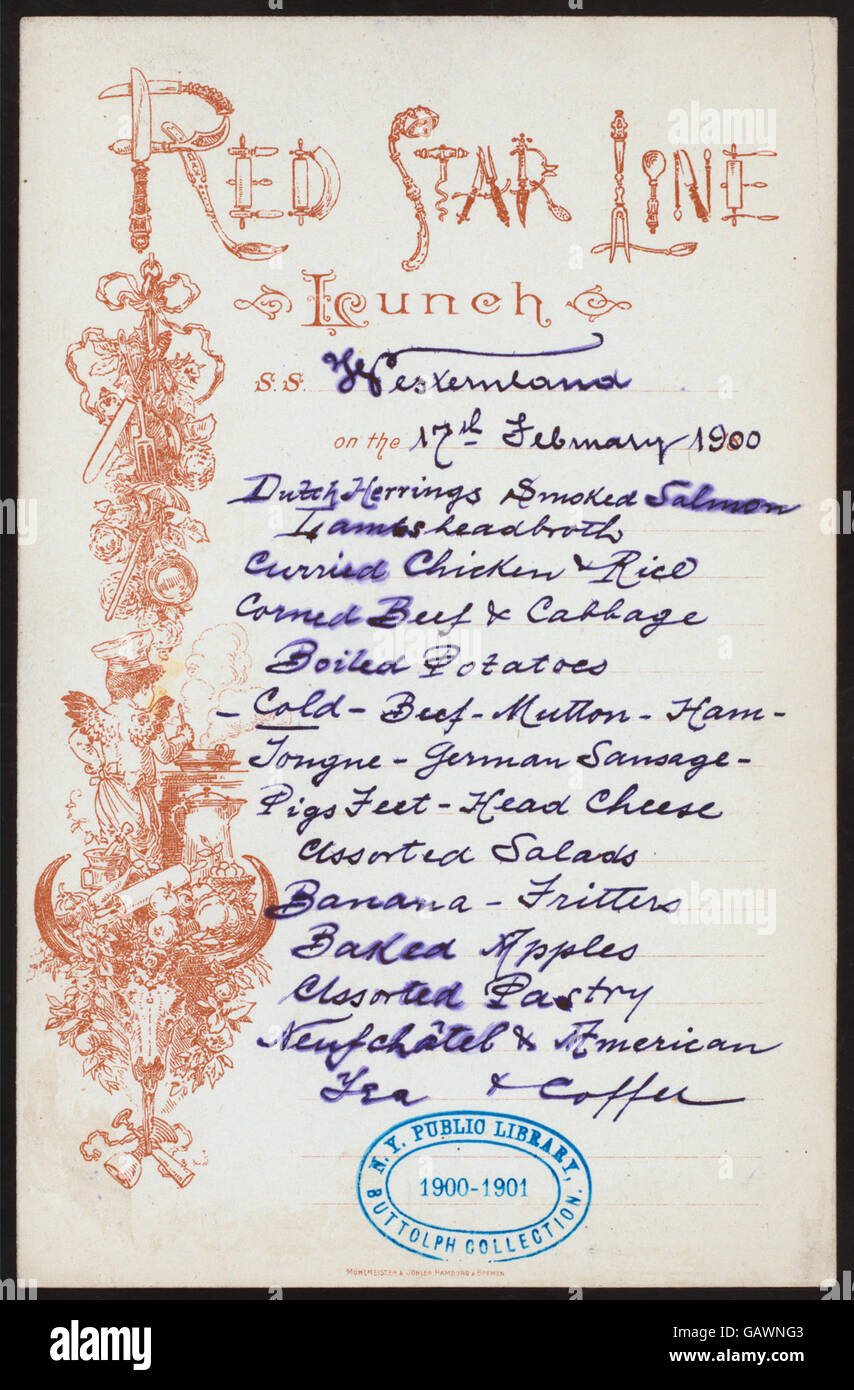 A lunch event aboard the SS Westernland, a passenger ship operated by ...