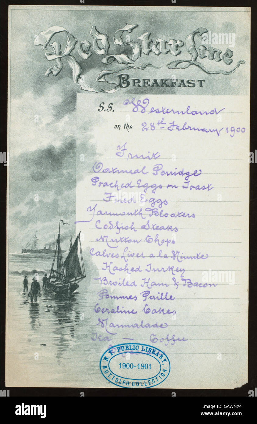 This breakfast event was held aboard the SS Westernland, a passenger ...