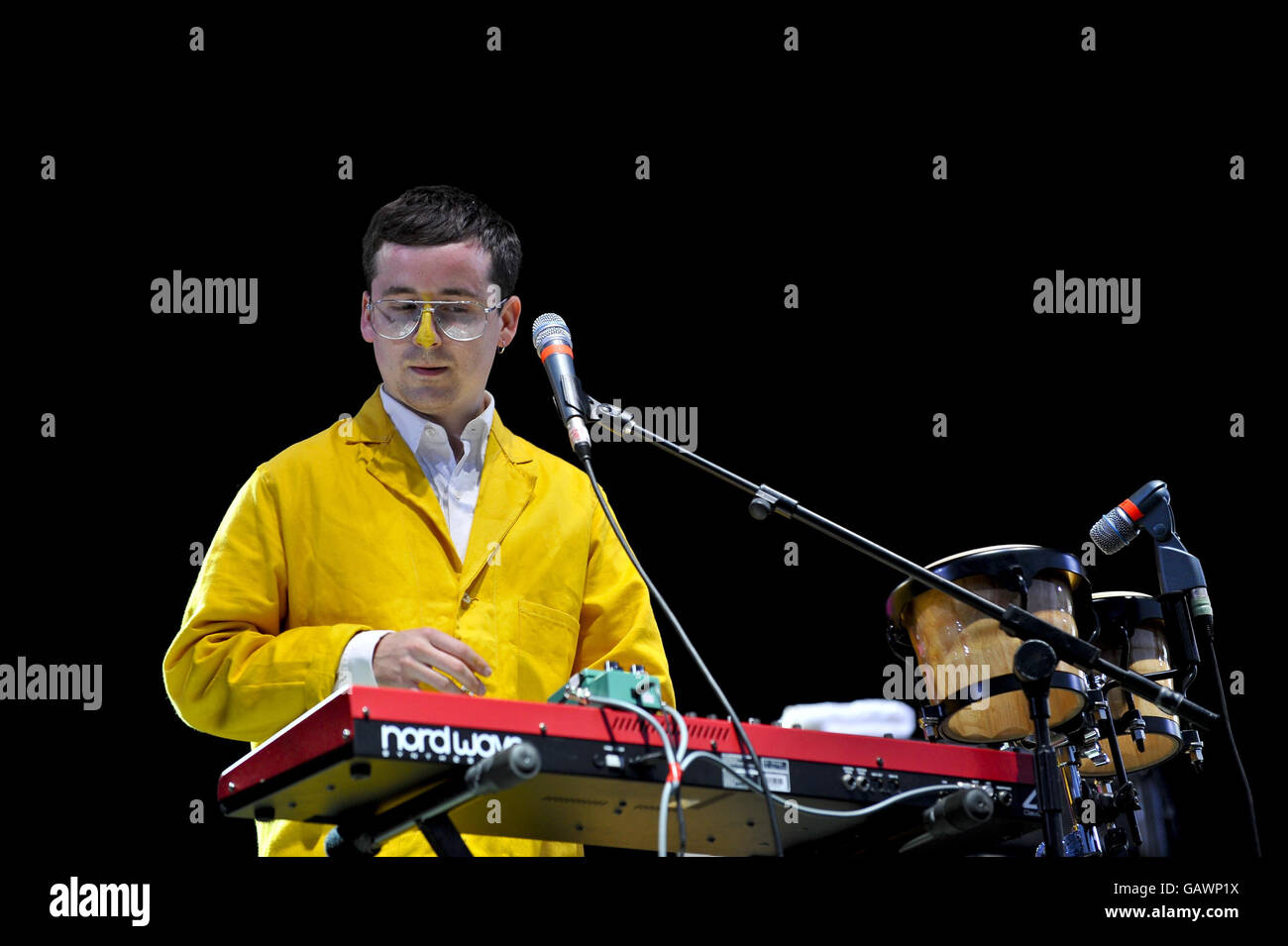 Felix Martin of Hot Chip performs on the Other Stage during day two of ...