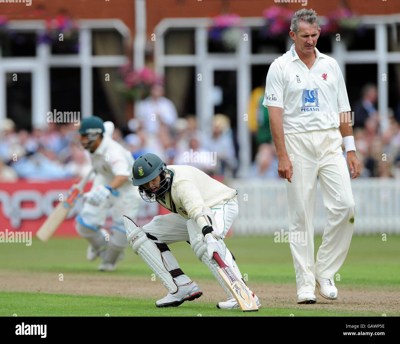 South Africa's Hashim Amla (nearside) and Jean-Paul Duminy (farside ...