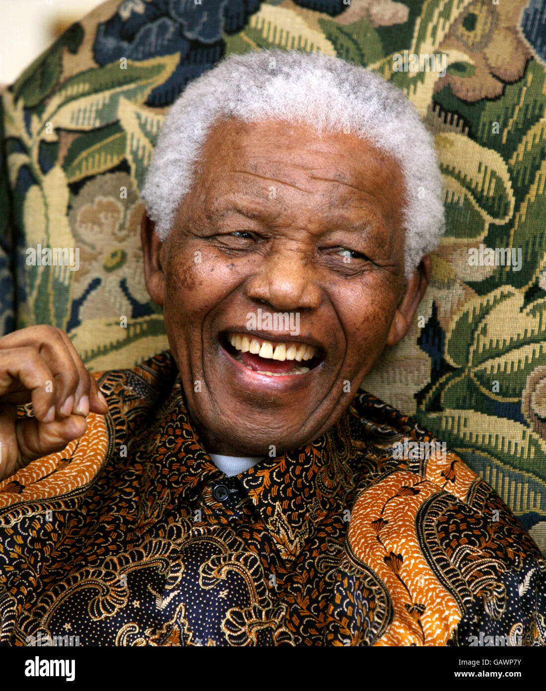 Former south african president nelson mandela during the hi-res stock ...