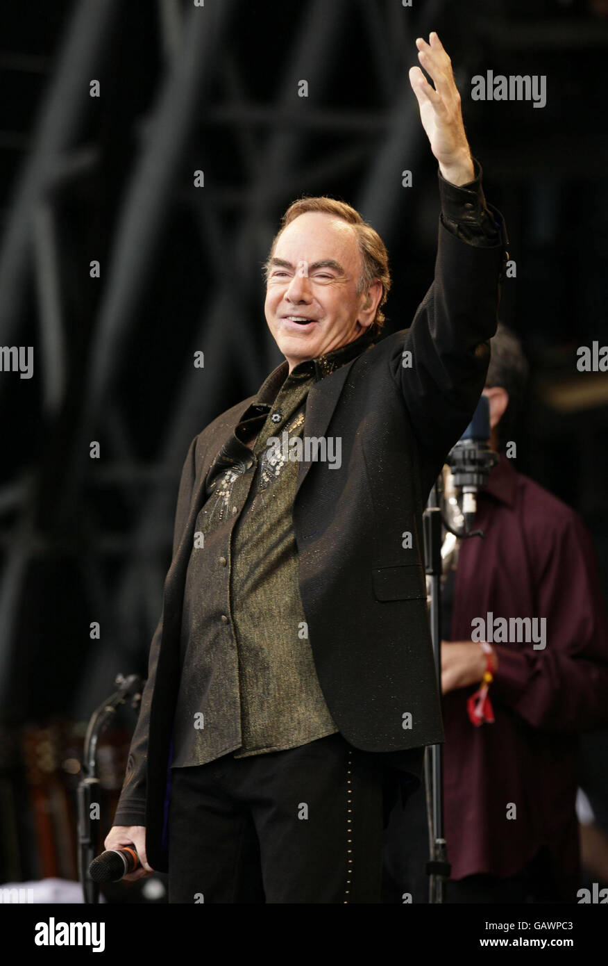 Neil Diamond performs on the Pyramid Stage during day three of the ...