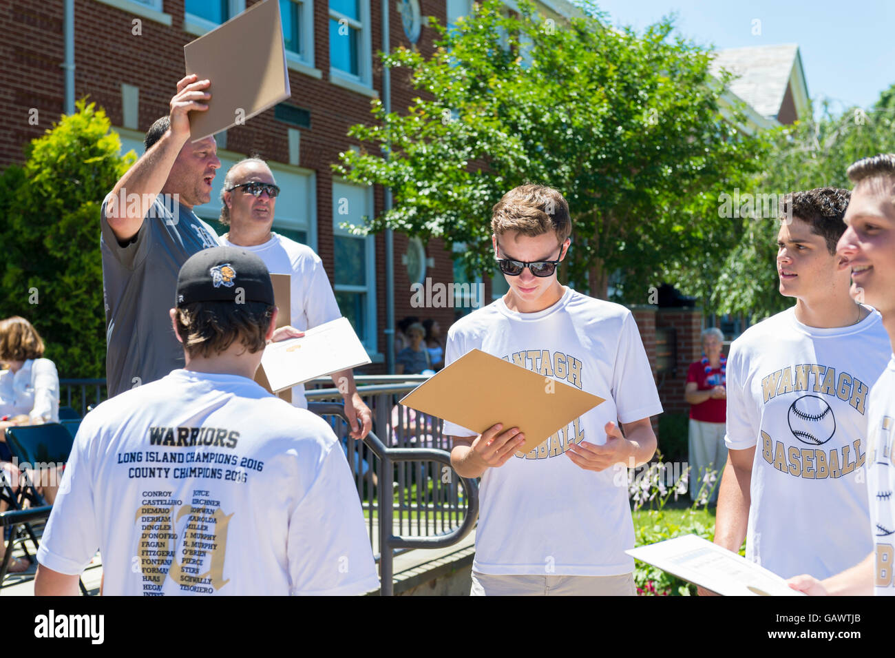 Wantagh, New York, USA. July 4, 2016. High school Wantagh Warriors ...